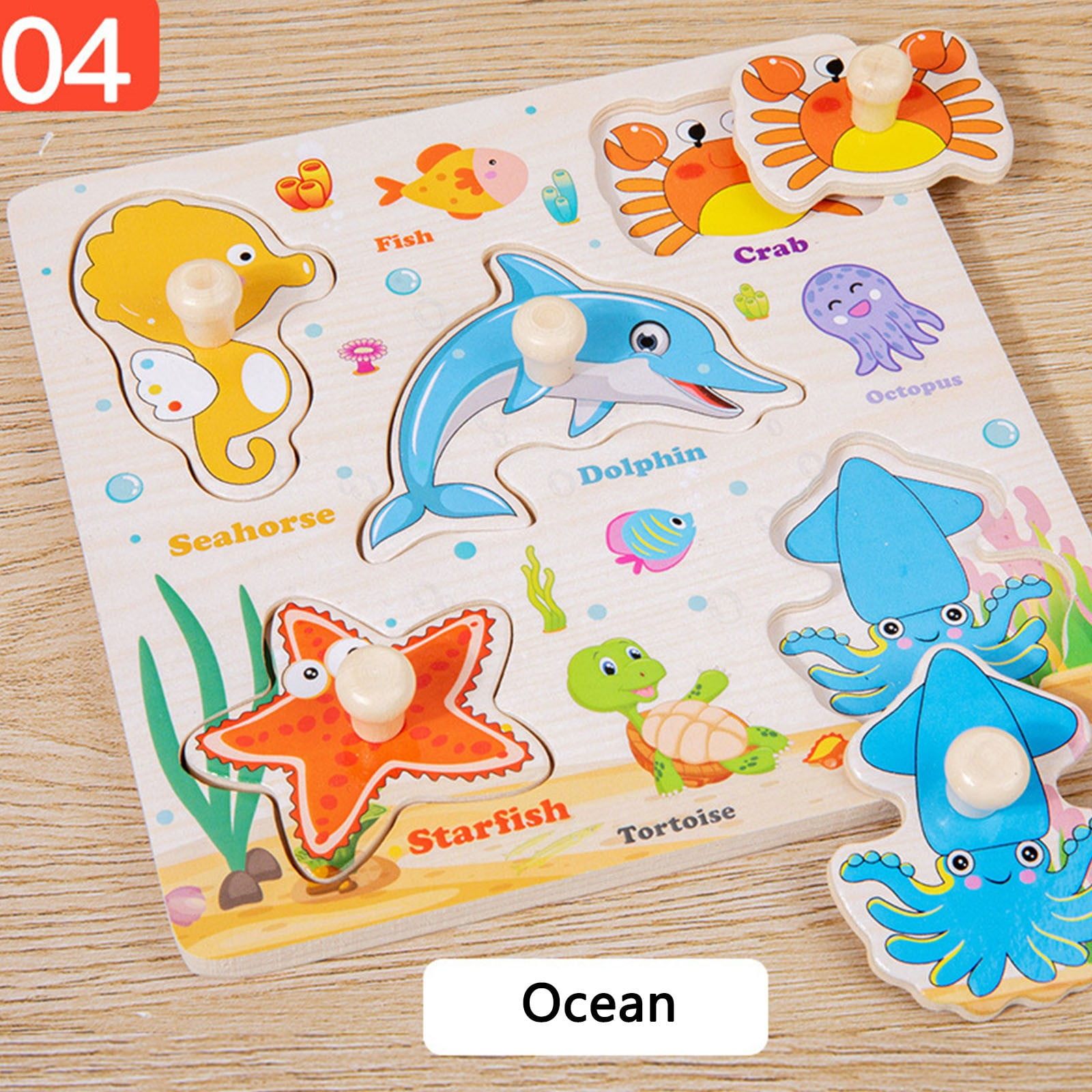 SDJMa Wooden Peg Puzzles for Toddlers, Montessori Toddler Puzzles for 3 ...