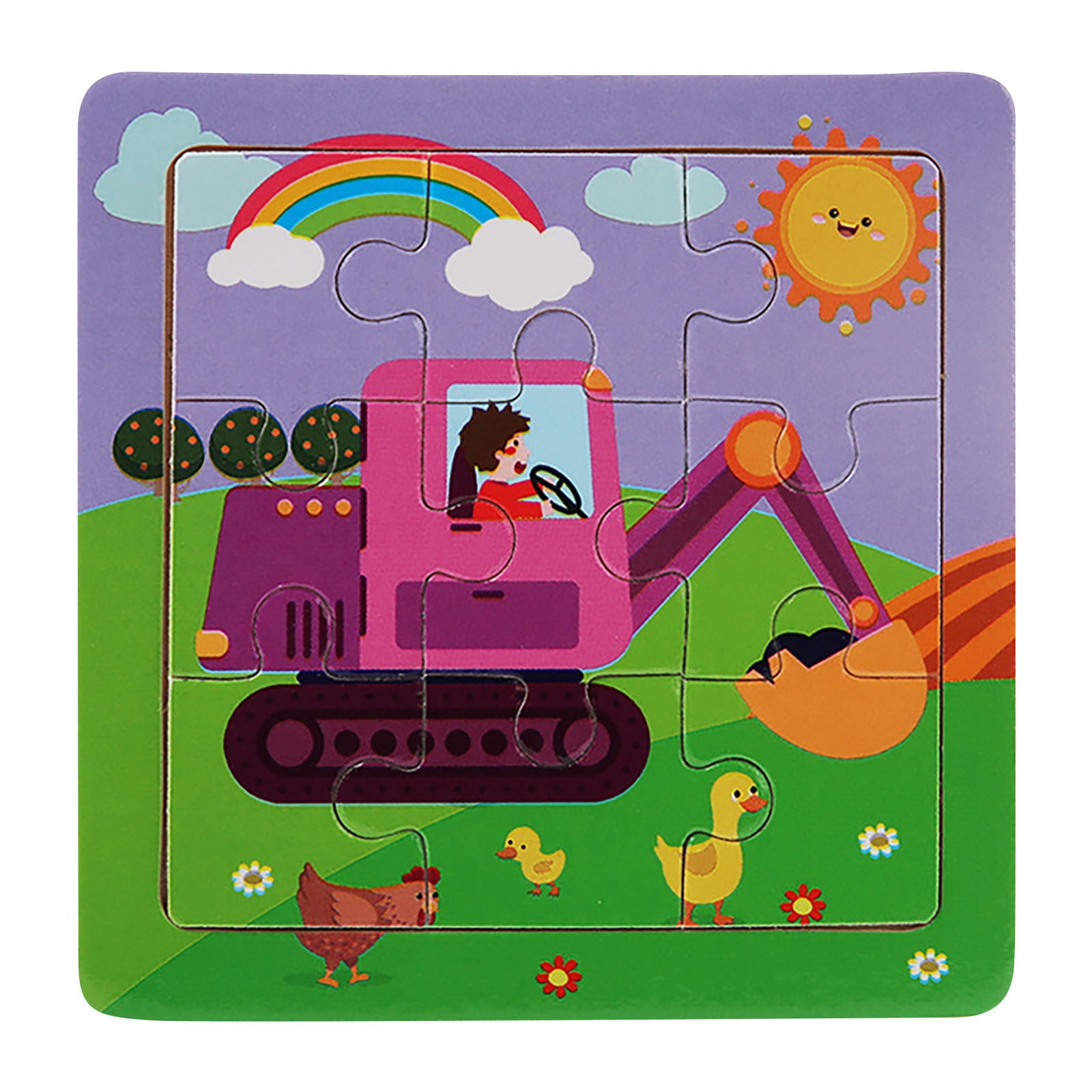 SDJMa Wooden Puzzles for Kids Ages 3-7,1 Packs 9 PCs Wood Jigsaw Puzzles Preschool Educational ...