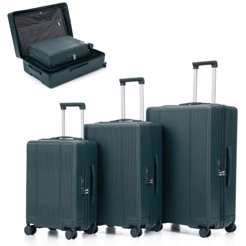 SDJPOI 3-Piece ABS Spinner Luggage Set (20"/24"/28") - Carry-On ...