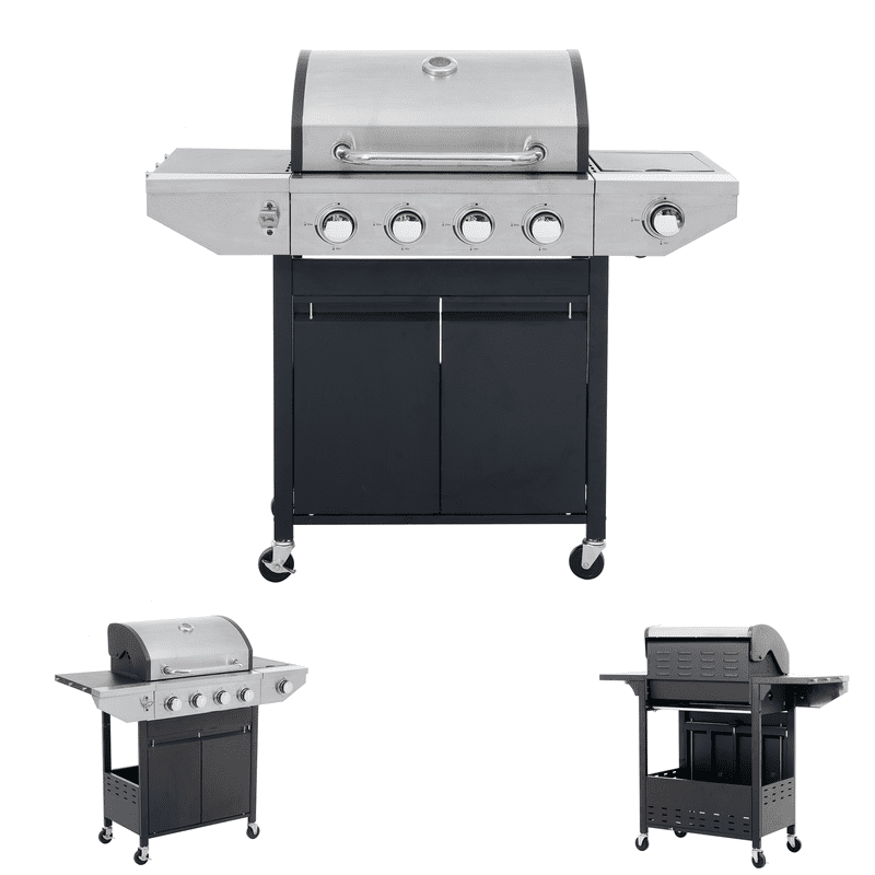 SDJPOI 4 Burner Propane Gas Grill with Side Burner, 46,500 BTU Outdoor ...