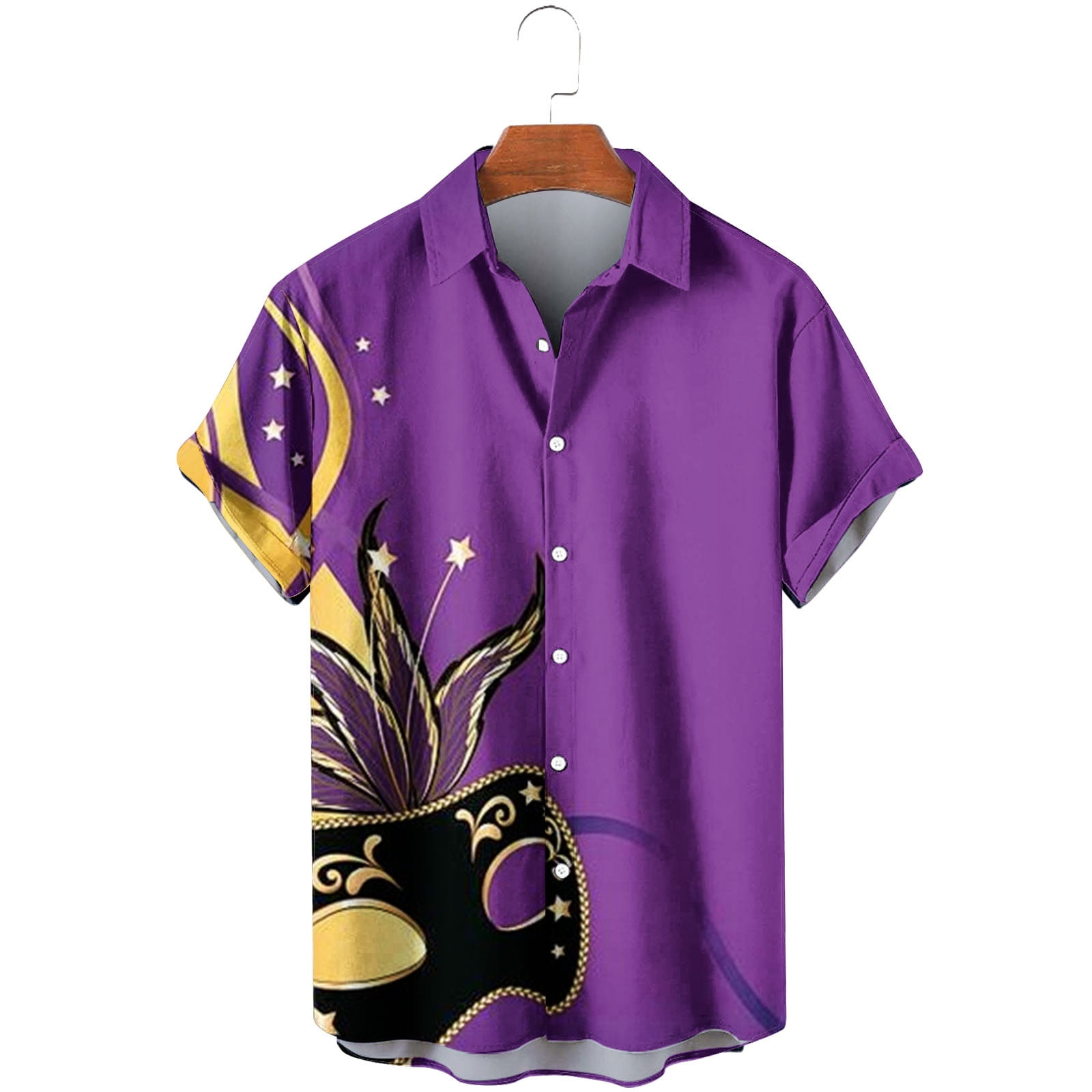 SDNall Mardi Gras Carnival Shirts for Men Hawaiian Shirt Carnival ...