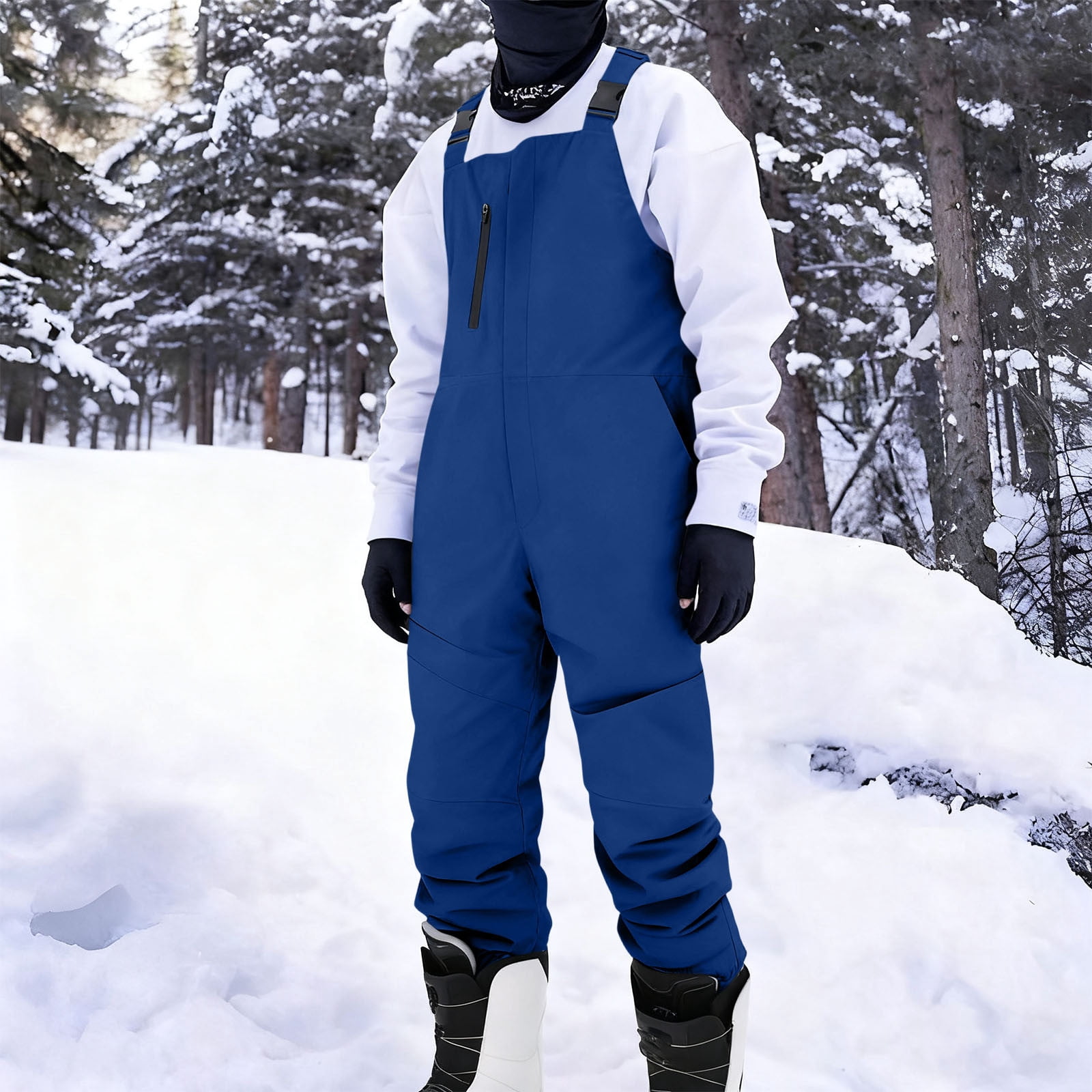 SDNall Men's Ski Snowsuit Waterproof Windproof Insulated Overalls ...