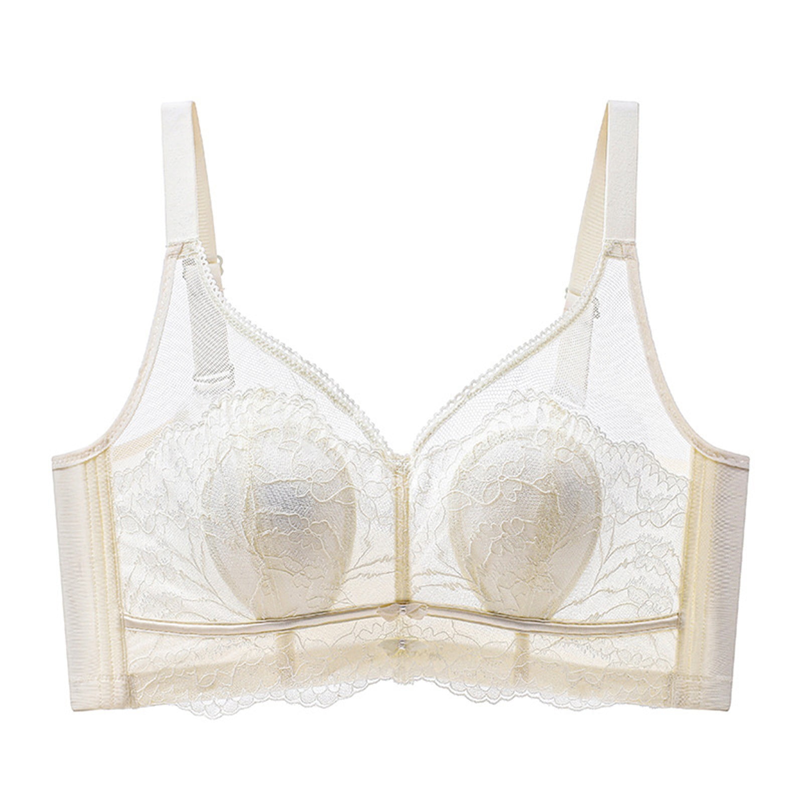 SDNall Wireless Bra for Women, Lace Bunny Ear Cup Design, Soft Nylon ...