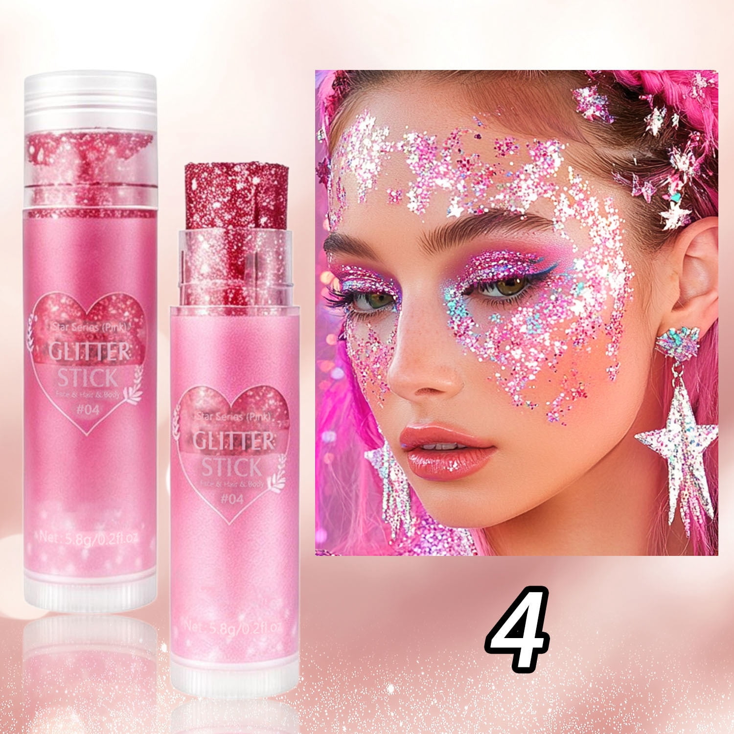SDOHIG 6-Color Glitter Stick Set, Waterproof Face Body Hair Glitter Gel ...