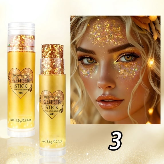 SDOHIG 6-Color Glitter Stick Set, Waterproof Face Body Hair Glitter Gel ...