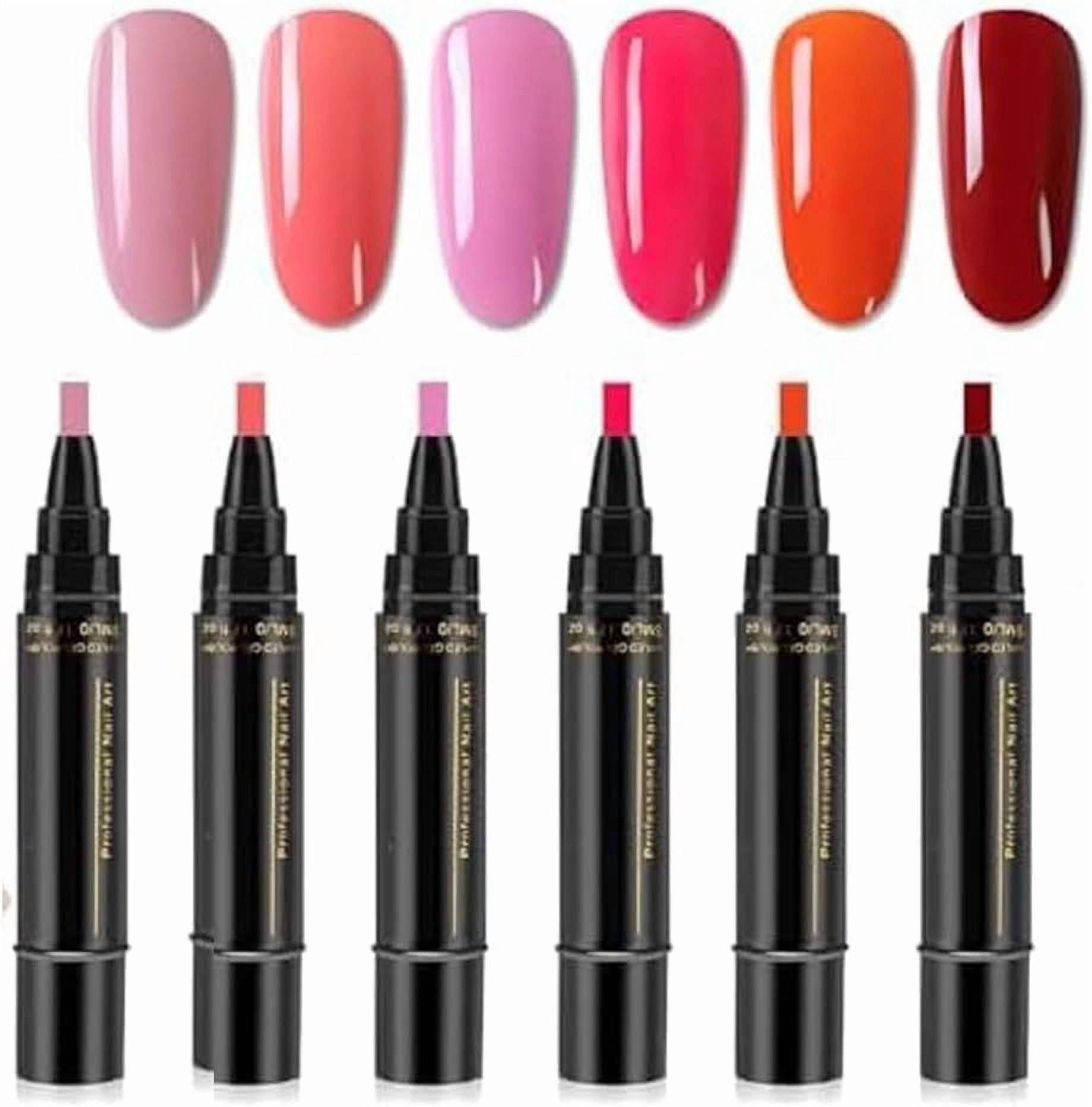 SDOHIG 6 Colors Nail Art Pens Set, Nail Polish Pen, Nail Art Markers ...