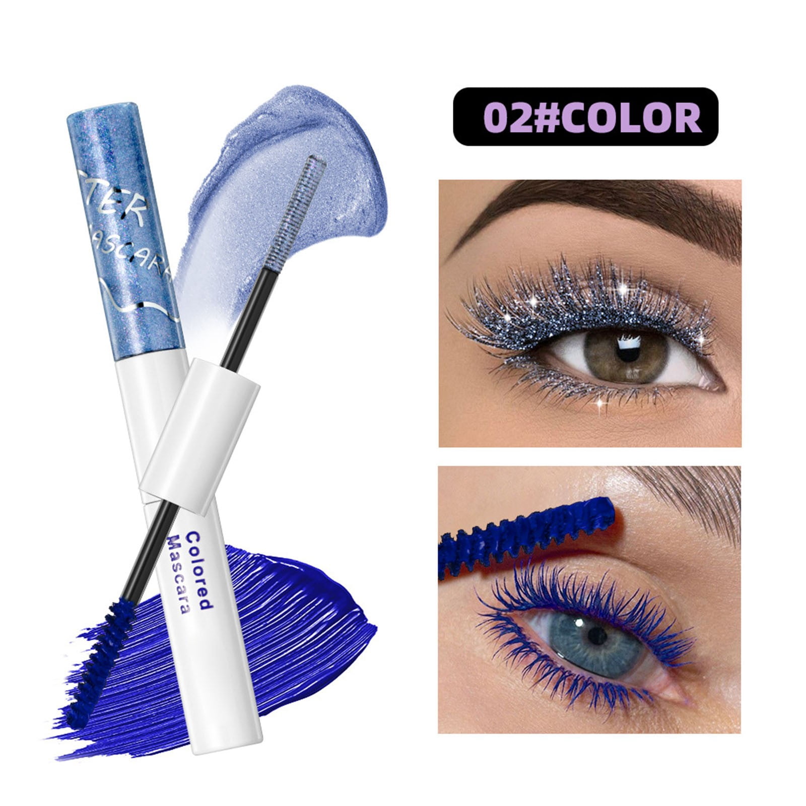 SDOHIG Gold Diamond Flash Mascara, Shiny Glitter Effect, Colorful ...