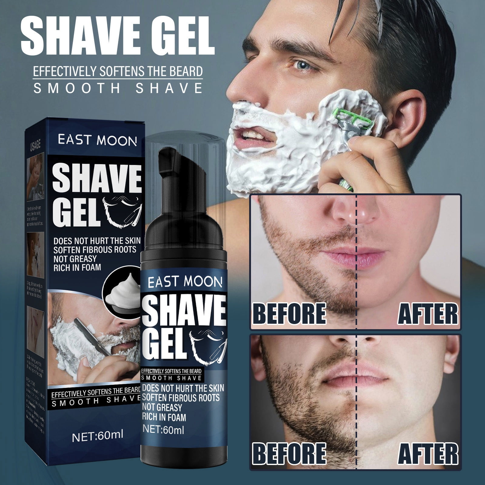 SDOHIG Natural Shaving Cream for Men, Shave Gel, Effectively Softens ...