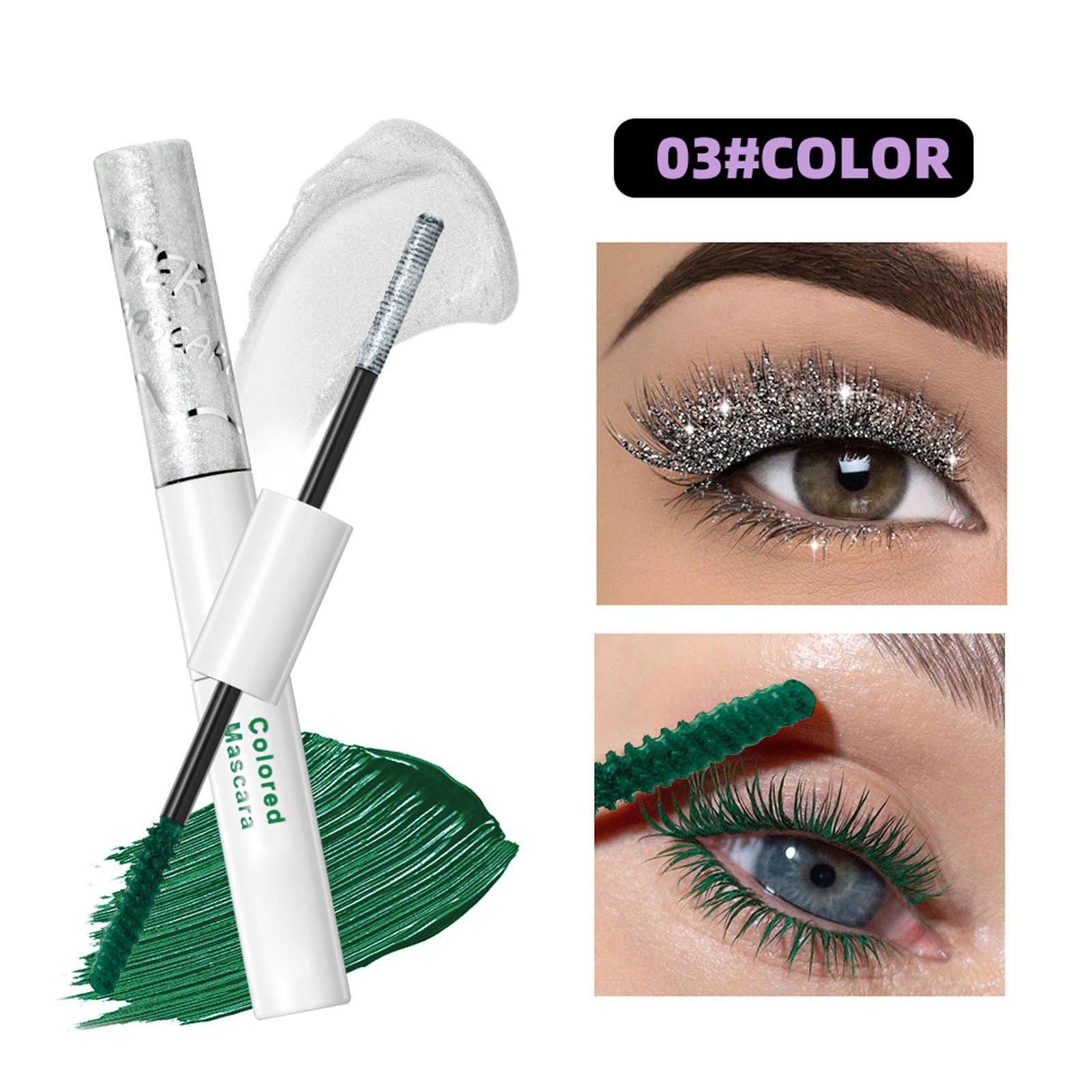 SDOHIG Purple Diamond Flash Mascara, Shiny Glitter Effect, Colorful ...