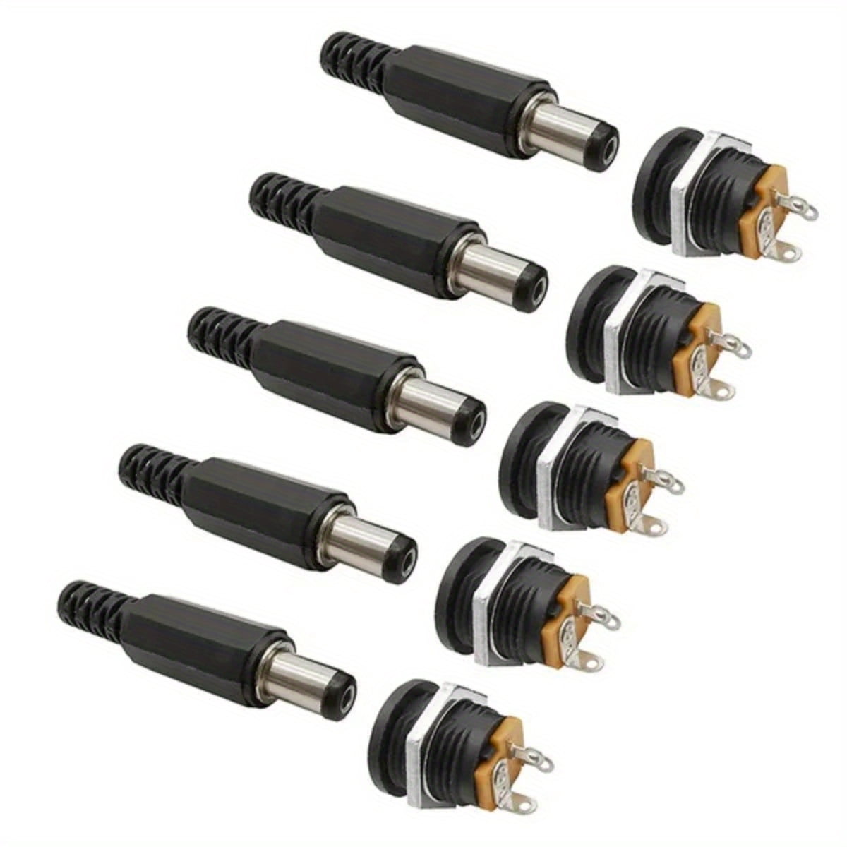 SDOTXA 10pcs (5pairs) 10-Pack 12V 3A DC Power Socket Panel Mount ...