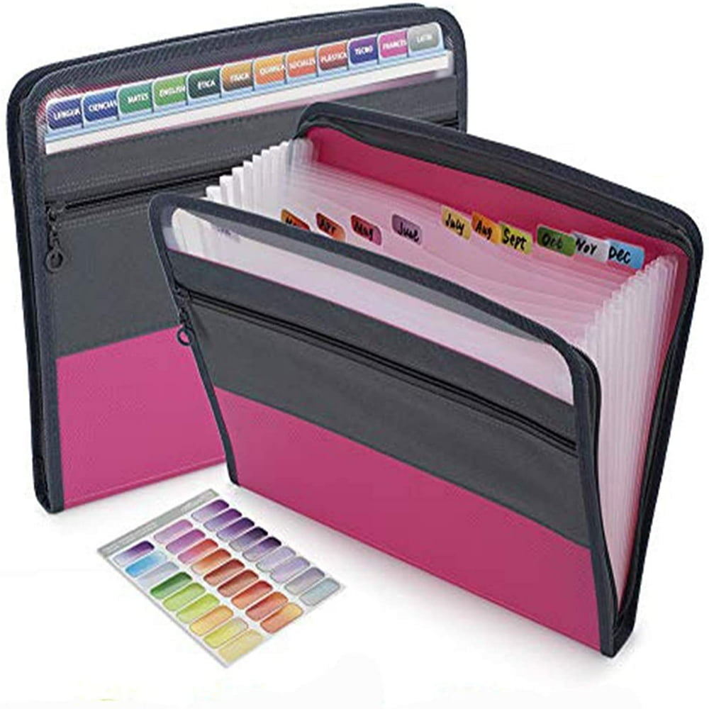 SDOTXA 13 Pocket Expanding File Folder with Sticky Labels Accordion ...
