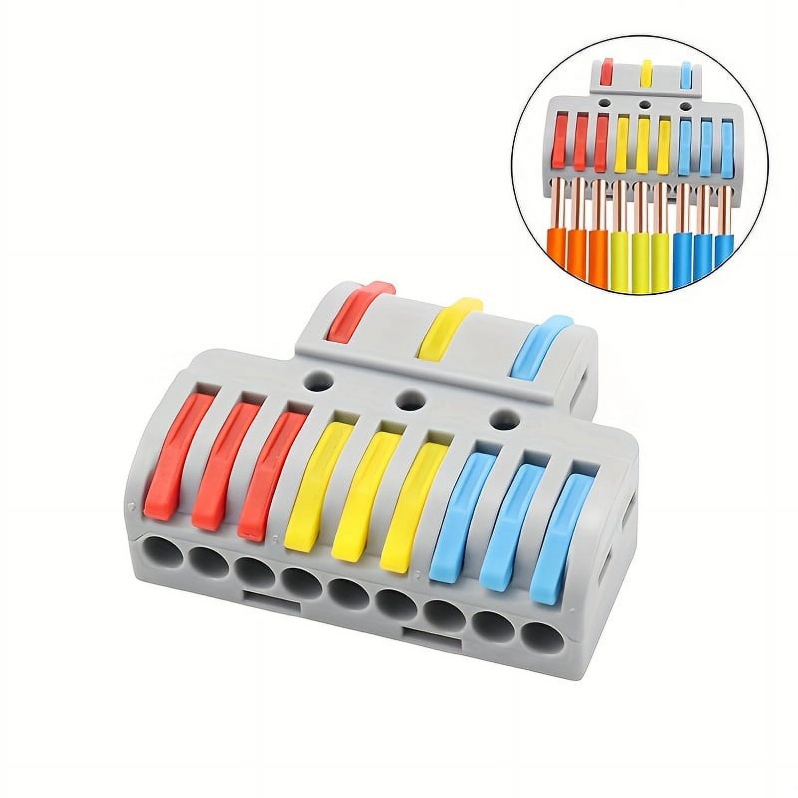 SDOTXA 1pc Gray 3-In-9-Out Mating Sub-Line Wiring Connector Universal ...