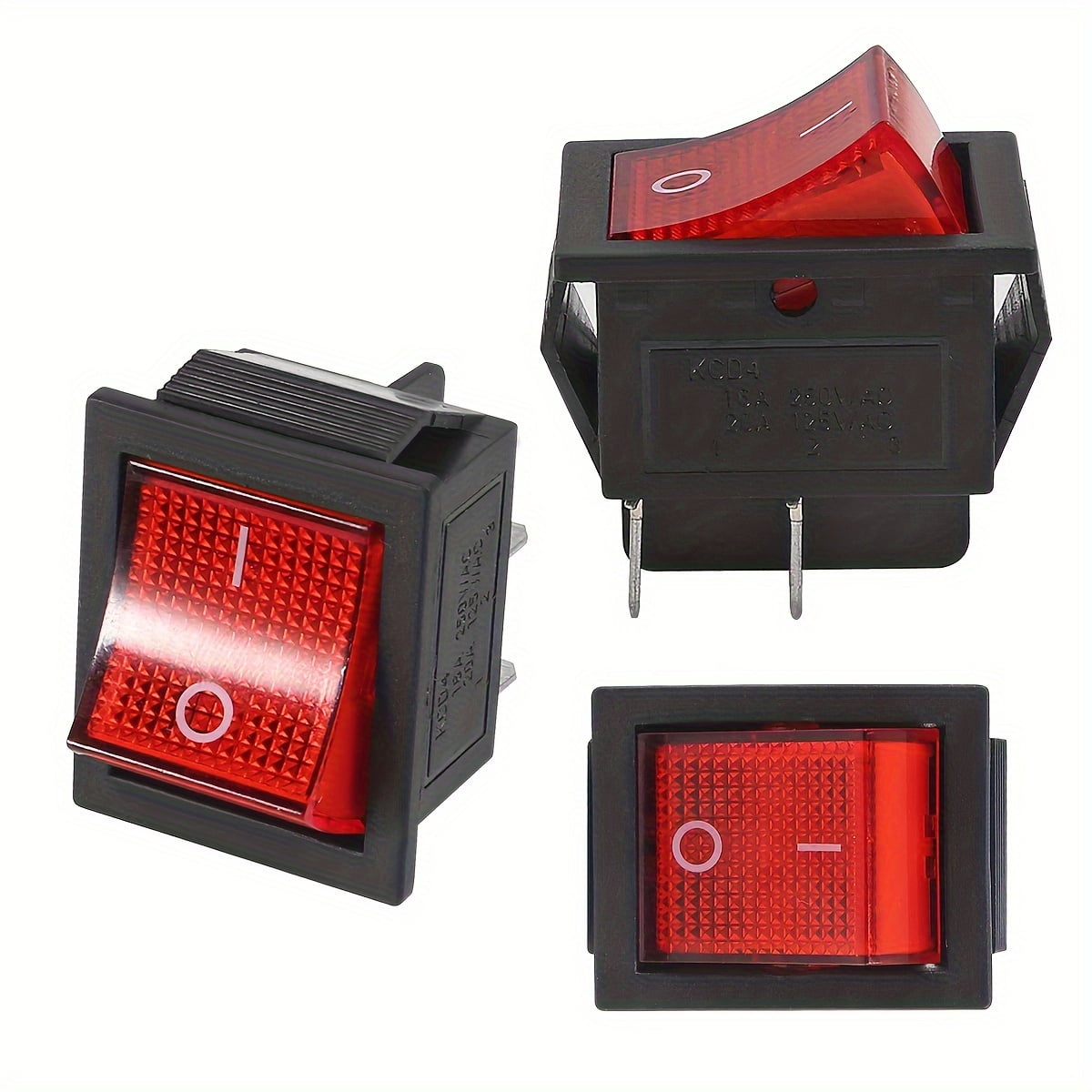SDOTXA 3pcs NODEMCU LUA Heavy-Duty Red Lighted Rocker Switches 125V ...