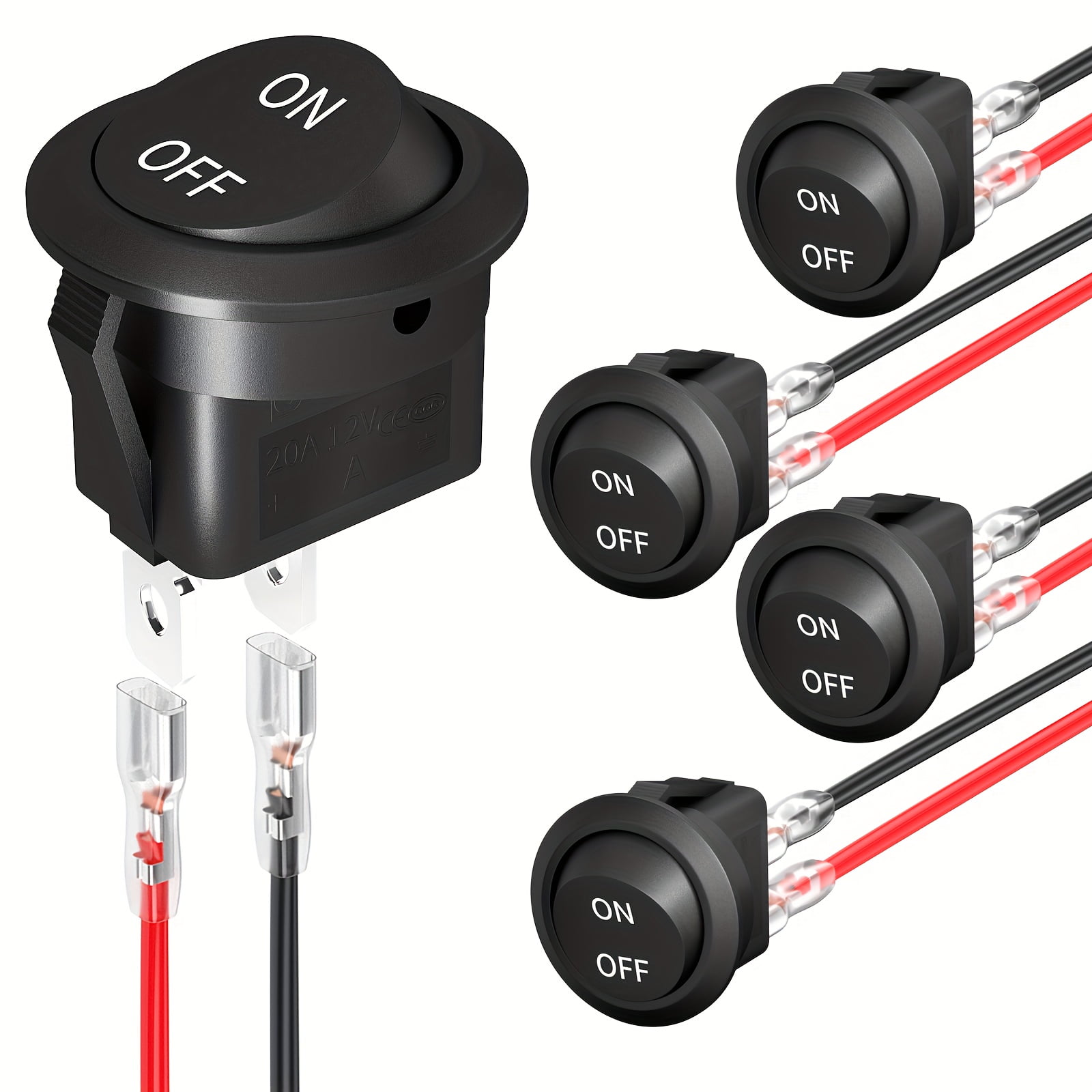 SDOTXA 5pcs 5-Piece 2-Pin SPST On/Off Rocker Switches 6A/250V 10A/125V ...