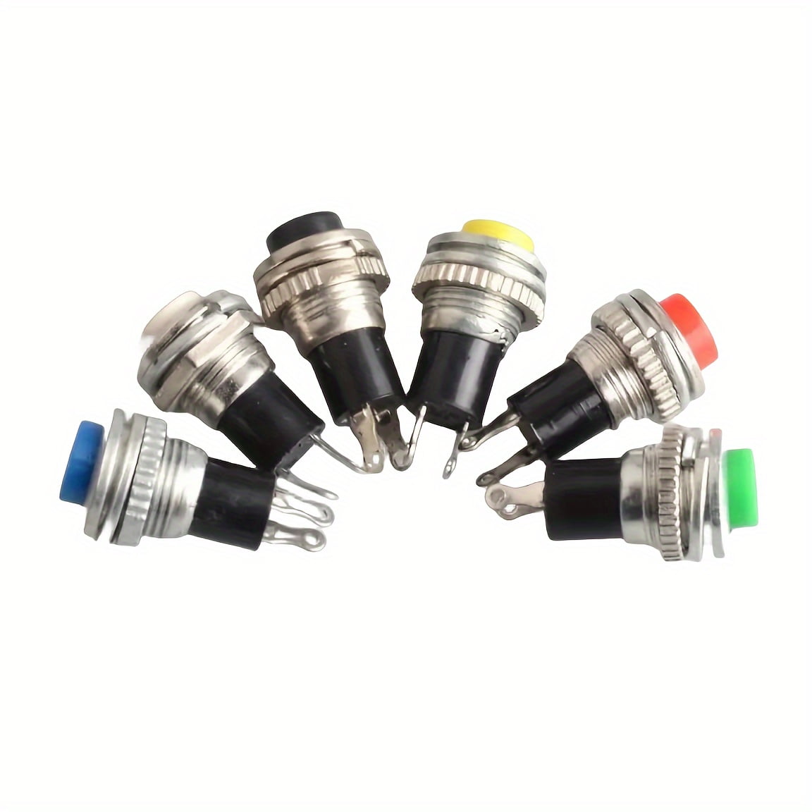 SDOTXA 6pcs 6 colors 6-Pack 10mm Momentary Push Button Switches 2-Pin 6 ...