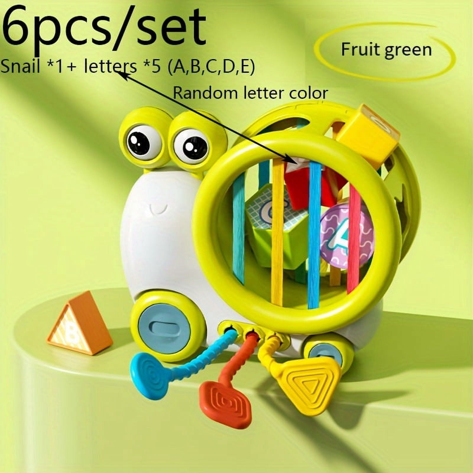 SDOTXA 6pcs Vibrant Yellow Snail & Letter Shape Puzzle Set - Develops ...