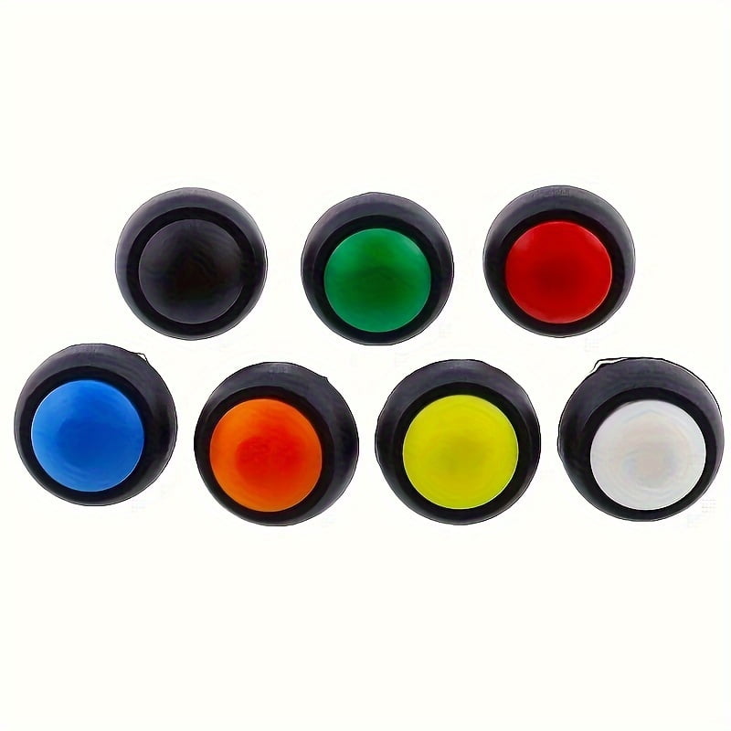 SDOTXA 7Pcs DIY Mini 12mm Momentary Waterproof Push Button Switch Horn ...