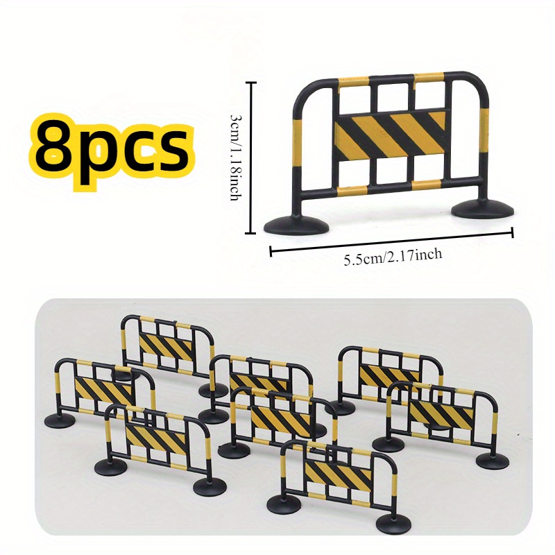 SDOTXA 8-Pack Mini Traffic Barrier Playset - Durable ABS Construction ...