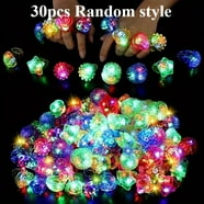 LED Light Up Jelly Rubber Rings Pack of 18 Squishy rings for parties ...