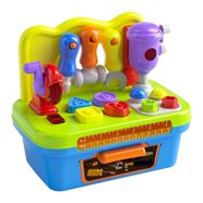Hot Bee Educational Toy Tool Bench Set, Foldable Pretend Workbench Play ...