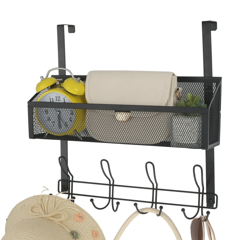 SDOTXA Over The Door Hooks Organizer Coat Rack with 12 Hooks and 1 Mesh ...