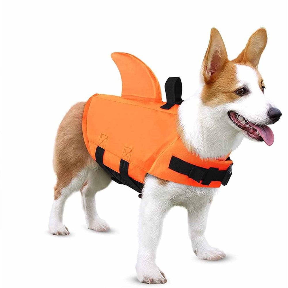 SDOTXA Pet Life Jacket Dog Swimsuit with Shark Fin Swimming Float Saver ...