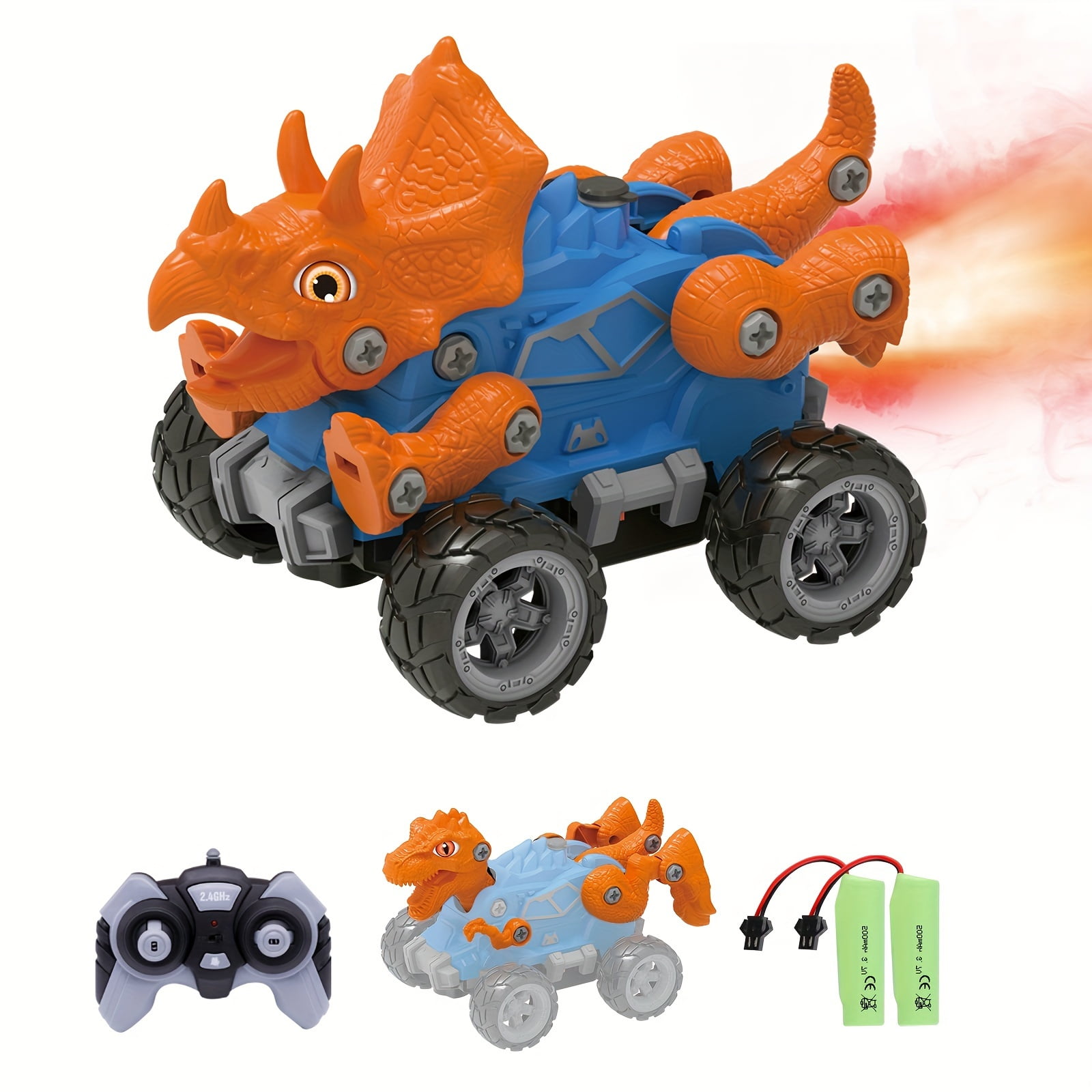 SDOTXA Remote Control Building Dinosaur Car Monster Truck 2 Shapes Dino ...