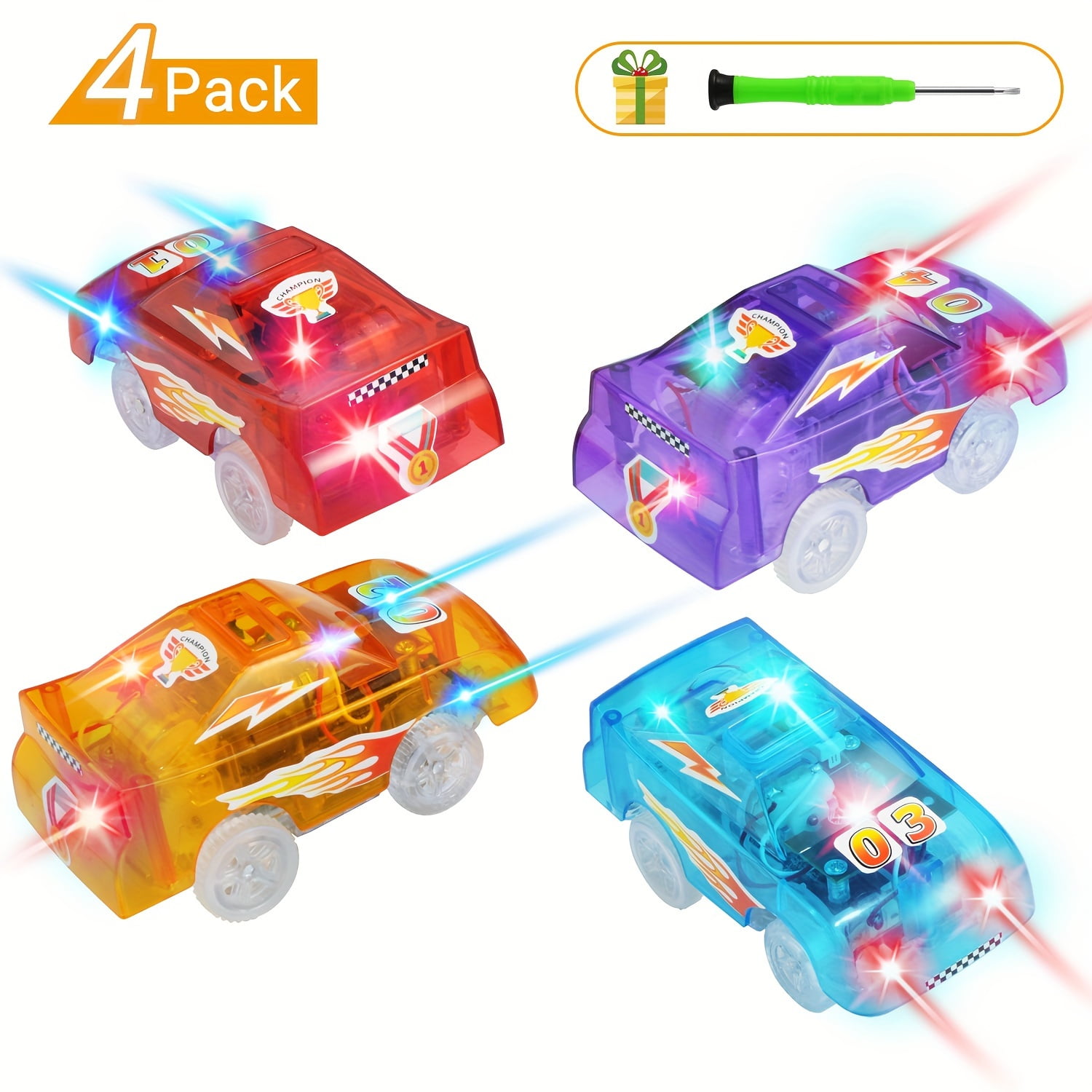 SDOTXA Tracks Cars Replacement only Toy Cars for Most Tracks Glow in ...