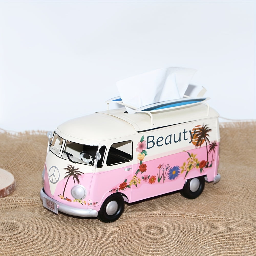 SDOTXA Vintage Surfboard Bus Tissue Box Holder Industrial Style ...