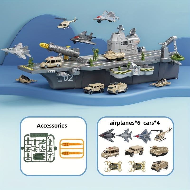 SDOTXA Youngsters‘ Aircraft Carrier Playset with Action Figures ...