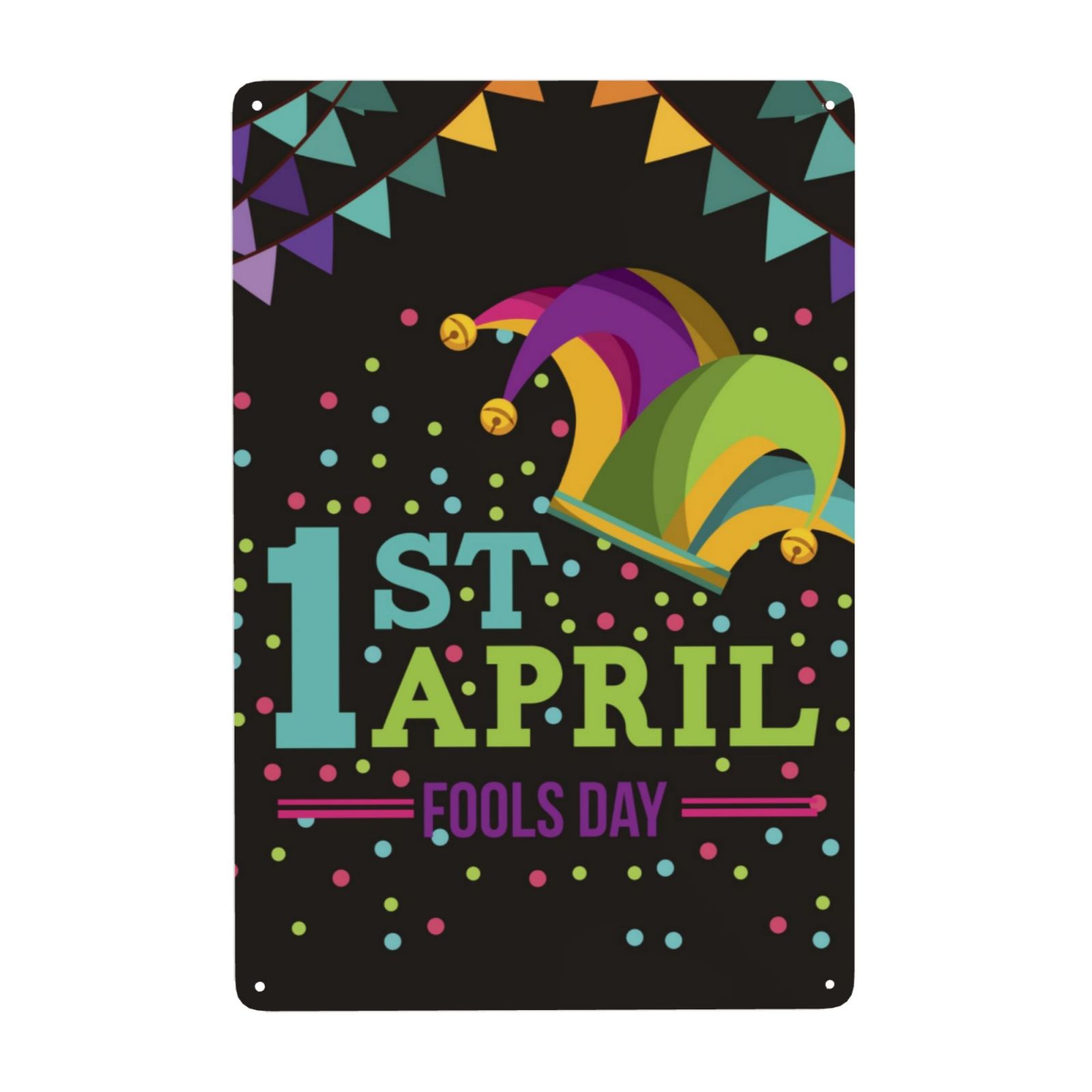 SDQFVG Happy April Fools' Day Funny Pattern Yard Signs Tin Metal Sign ...