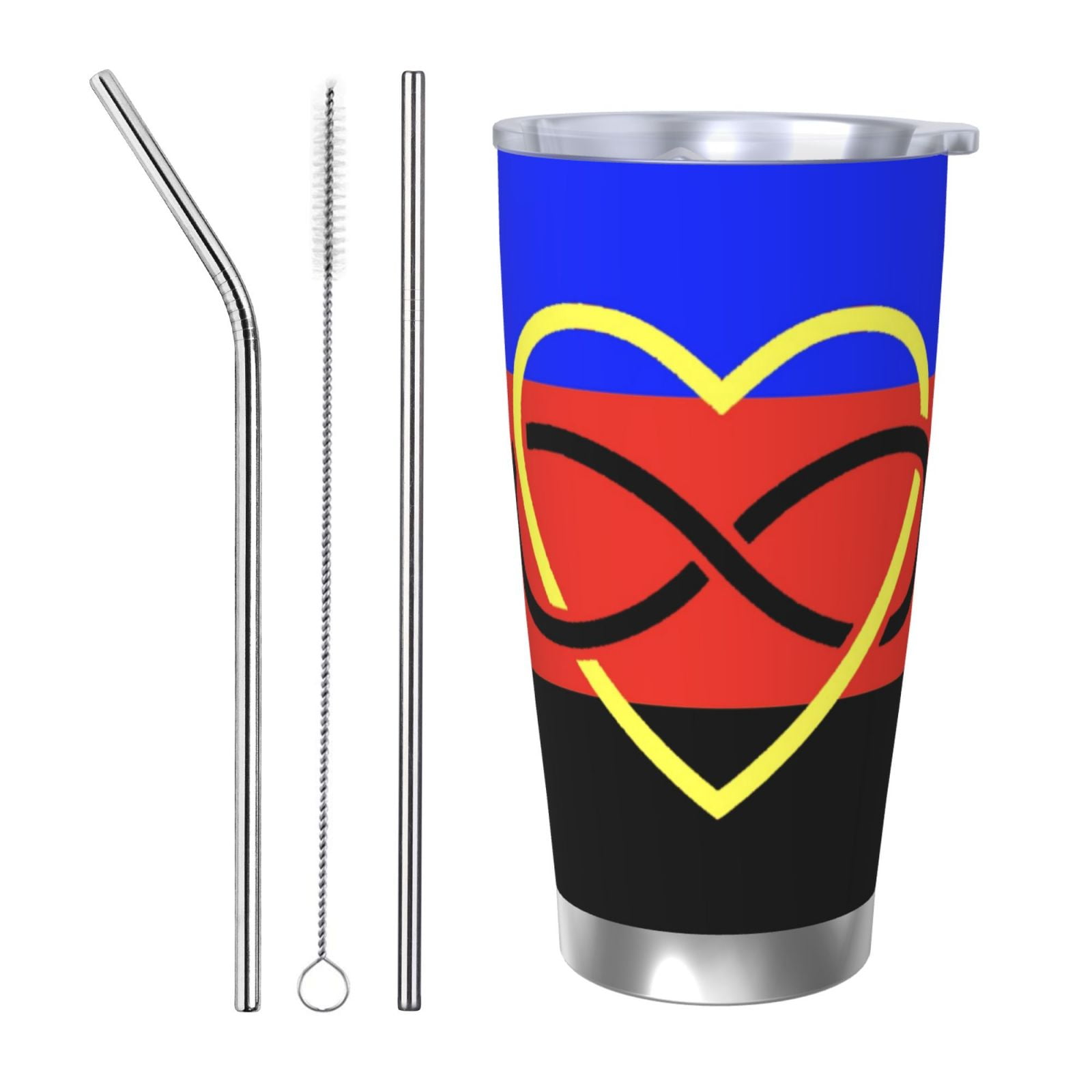 SDQFVG Polyamorous Pride Flag Coffee Mug Stainless Steel Bottle With ...