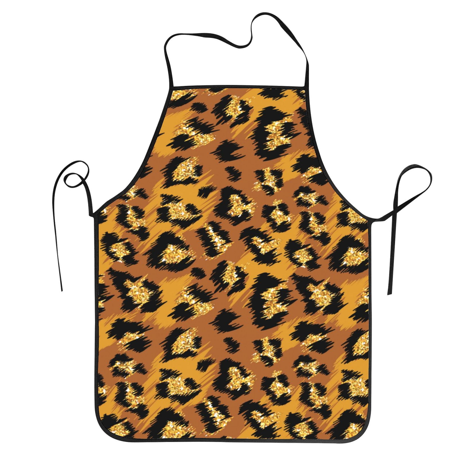 SDQFVG Rose Gold Glitter Ombre Leopard Pattern Apron for Women Men ...