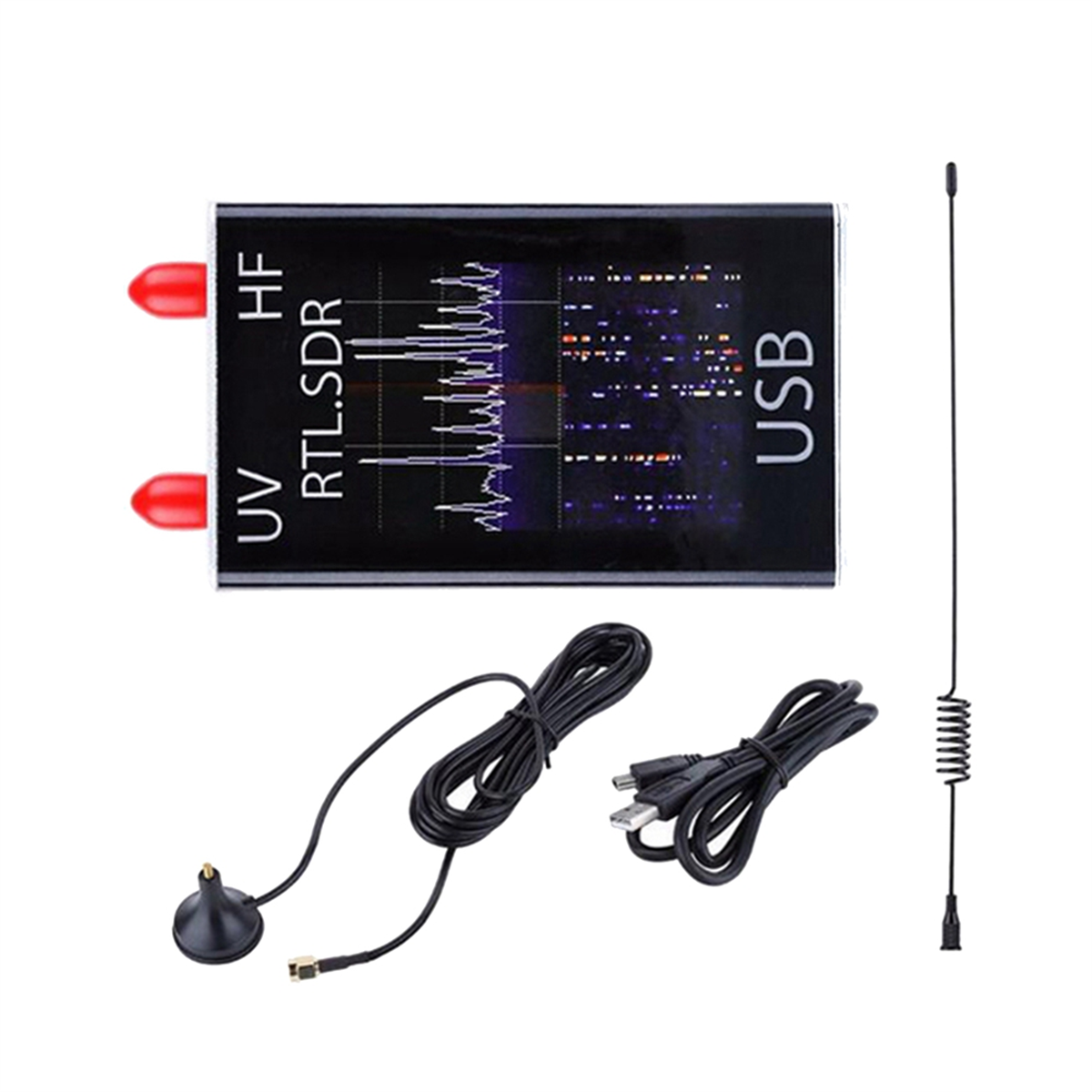 SDR Receiver 100KHz-1.7GHz Full Band UV HF RTL-SDR USB Receiver Short ...