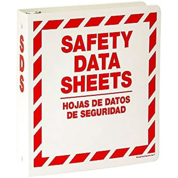 SDS Binder, 2" Diameter Rings, Bilingual MSDS Binder, Legend "Safety ...