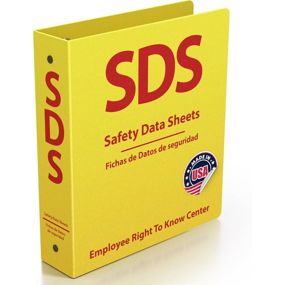 SDS Binder 2 Inch - OSHA Compliant Safety Data Sheet Bilingual English ...