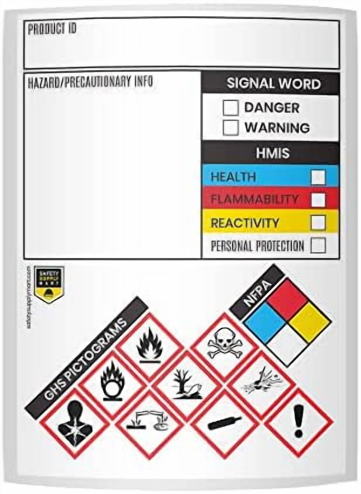SDS OSHA Chemical Safety Labels | 3x4 Inch MSDS Stickers with GHS HMIS ...