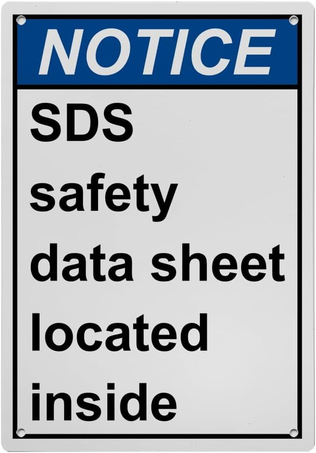 SDS Safety Data Sheet Inside Sign, Industrial MSDS Right to Know Sign 8 ...