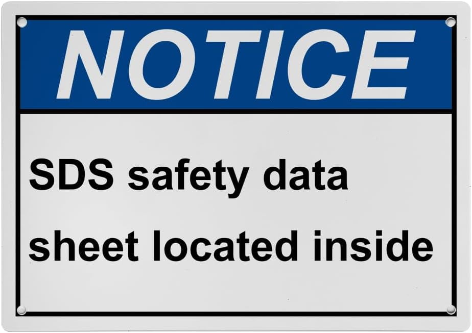 SDS Safety Data Sheet Inside Sign, Industrial MSDS Right to Know Sign 8 ...