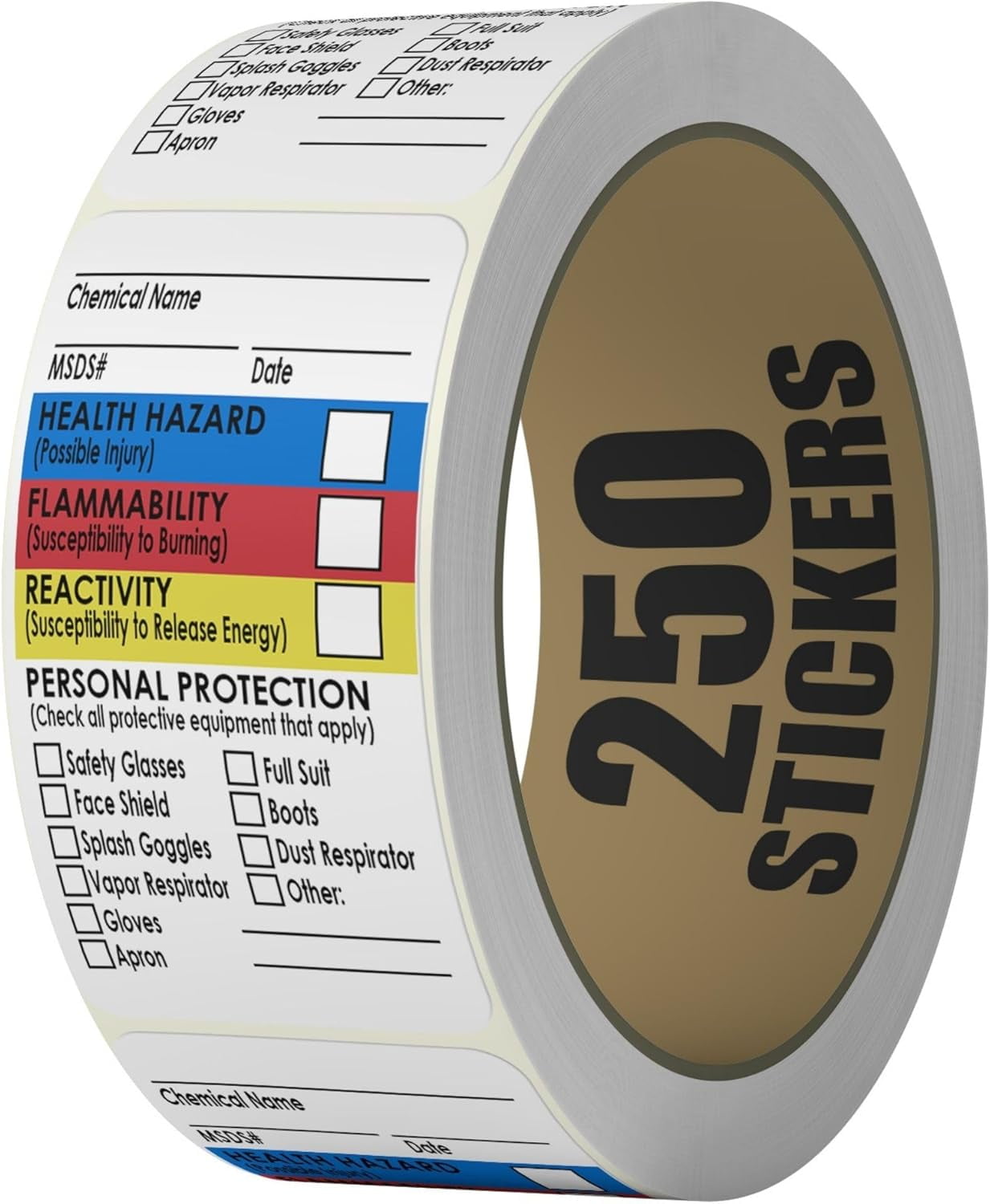 SDS Stickers/MSDS Stickers, 1.5?x2.5?, Roll of 250, Right to Know ...