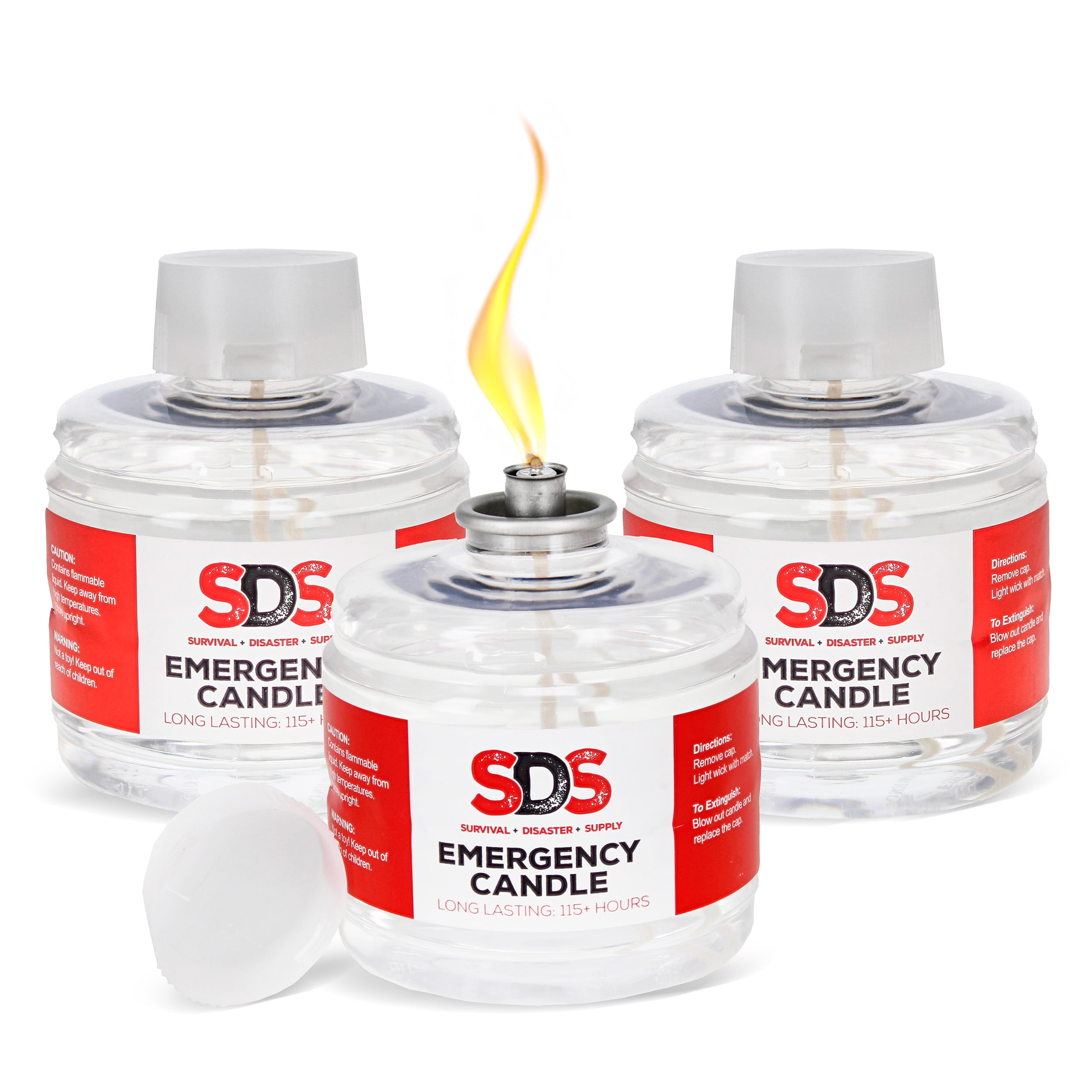 SDS Survival Emergency Candles, Long Burning 115 Hour Oil Candles 3 ...