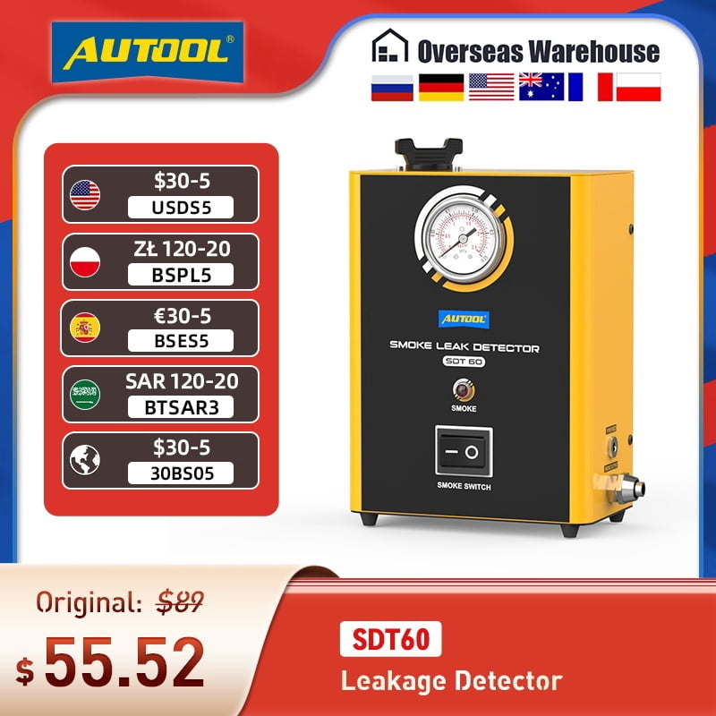 SDT60 Car Smoke Leak Detector Automotive Pipe EVAP Vacuum Leakage ...