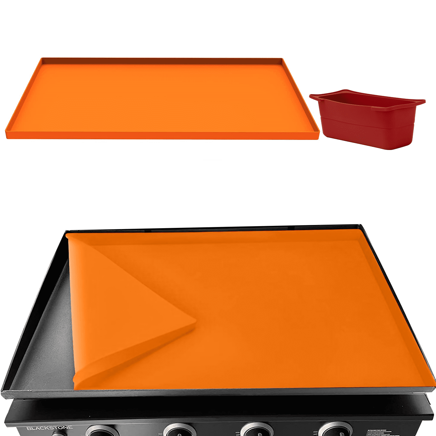 SDTC Tech 36” x 21.65” Grill Mats with Reusable Grease Catcher Tray (2 ...