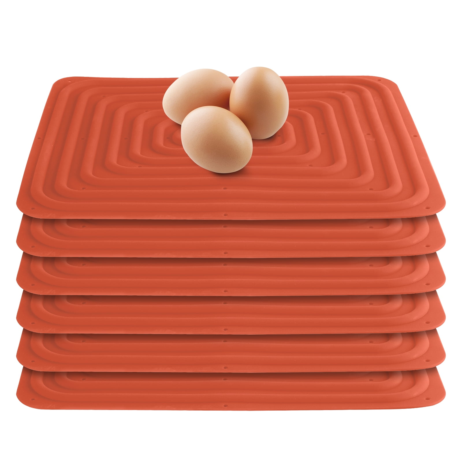 SDTC Tech 6 PCS Orange Silicone Chicken Nesting Box Pads Soft Easy to ...