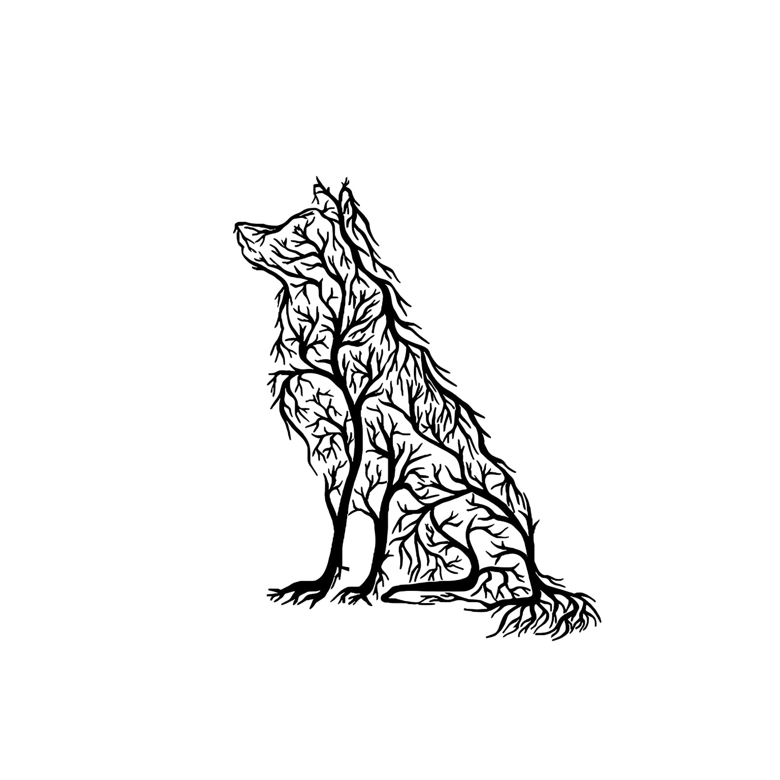 🌲 SDcart Mountain Wolf Metal Wall Art - Howling Canine Nature Scene ...