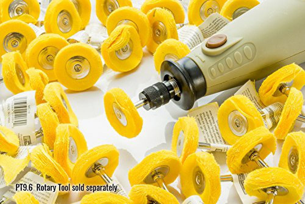 SE 1" Yellow Muslin Buffing/Polishing Wheels with 1/8" Shank Mandrel ...