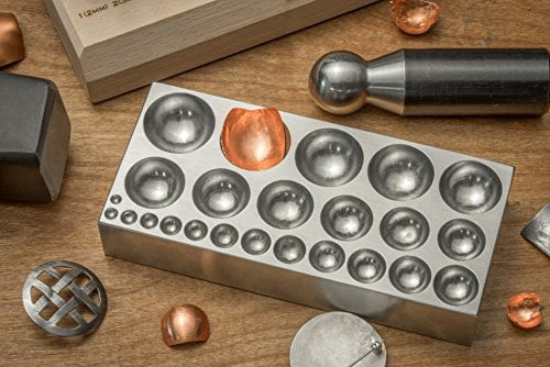SE 26 PC. 2-in-1 Dapping Block and 24 PC. Punch Set with Wooden Stand ...
