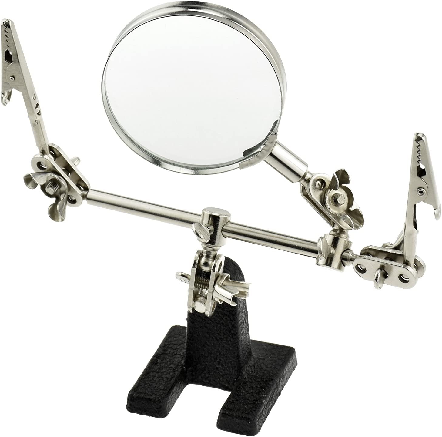 SE 4X Magnifying Glass with Helping Hand - 2-1/2 Inch Lens, 360 Degrees ...
