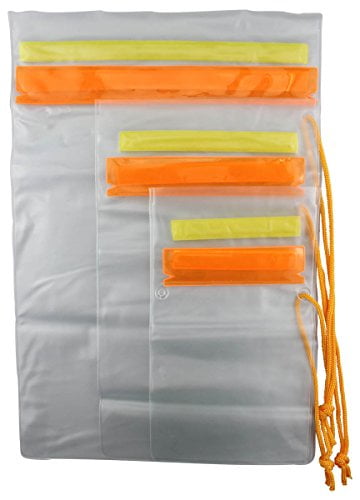 SE Set of 3 Waterproof Plastic Pouches with Hook and Loop Closure ...