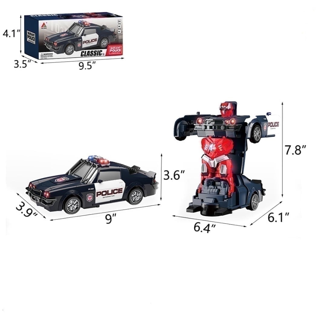 SE Transform Police Car Battery Operated Transforming Toys with ...